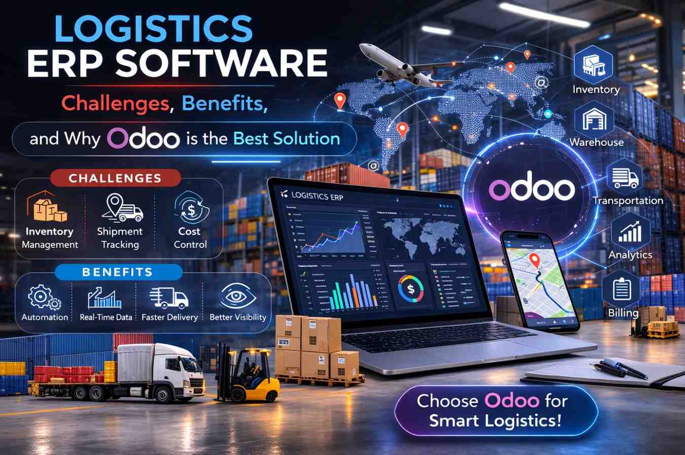 #1 Logistics ERP Software: Benefits, Challenges & Odoo Solution